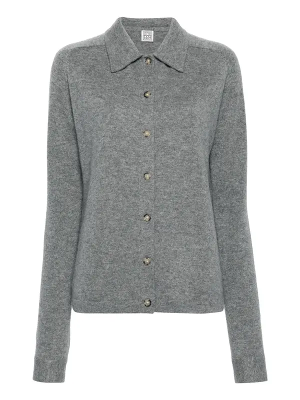 TOTEME Straight-collar Cashmere Shirt - Grey