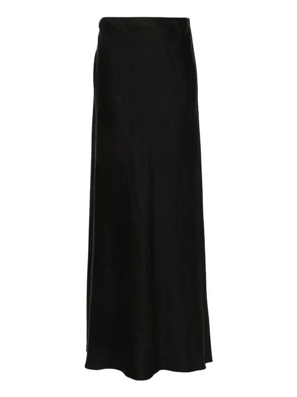Theory Linen-blend Midi Skirt - Black