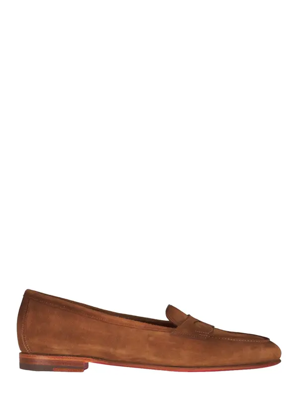 Santoni Carla Suede Loafers - Brown