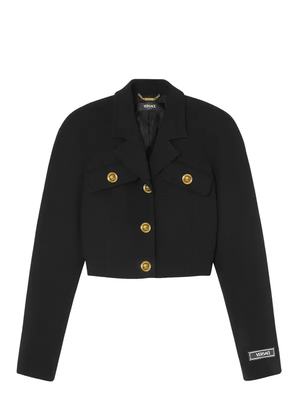 Versace Medusa Head-button Cropped Jacket - Black