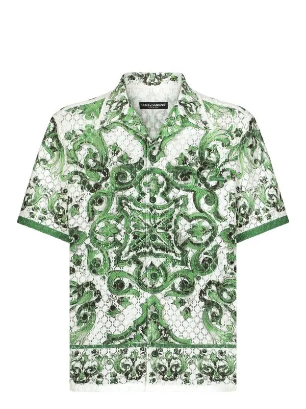 Dolce & Gabbana Majolica-print Crochet Shirt - Green