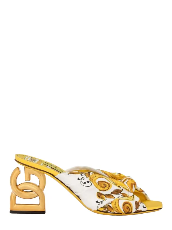 Dolce & Gabbana 75mm Majolica-print Sandals - Yellow