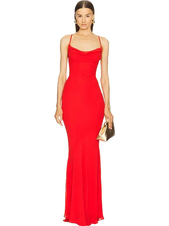 MICHAEL COSTELLO X Chloe Gown - Fiery Red