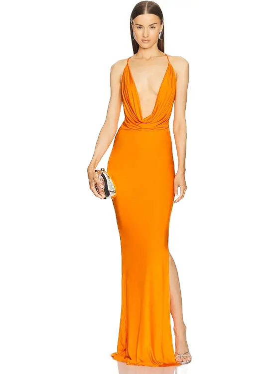 MICHAEL COSTELLO X Raquel Gown - Tangerine Orange