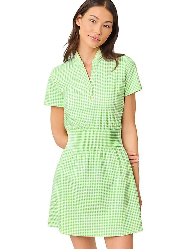 Lilly Pulitzer® Upf 50+ Luxletic Love Active Dress - Pistachio Macaron Lil Check It Gingham