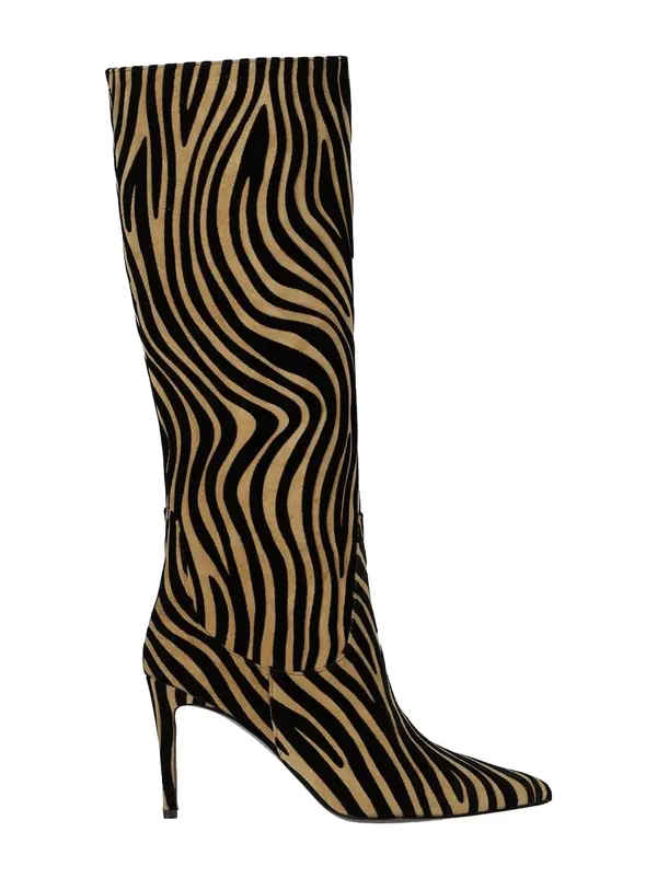 NCUB Zebra Print High Boots - Beige