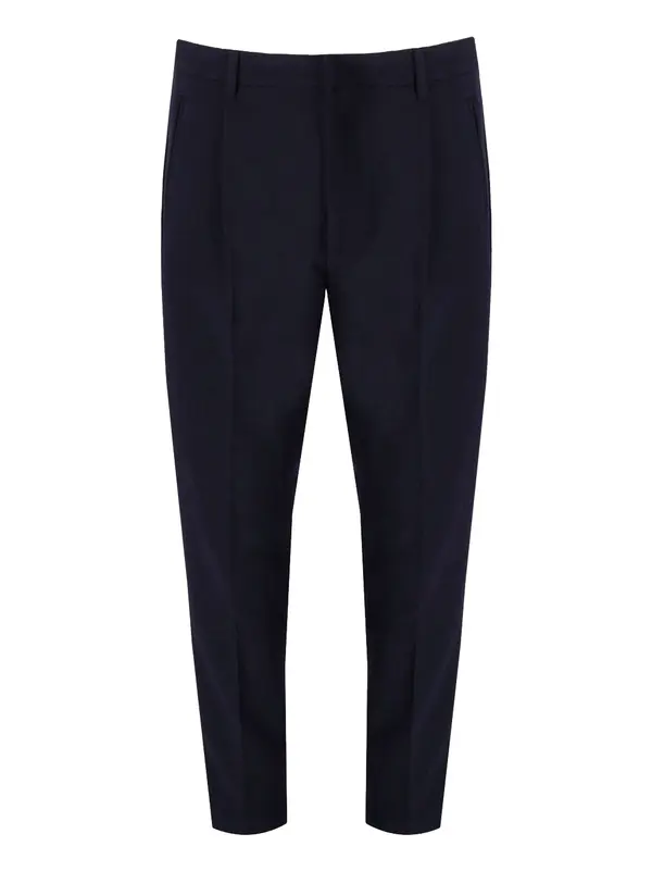 Emporio Armani Viscose Blend Trousers - Blue