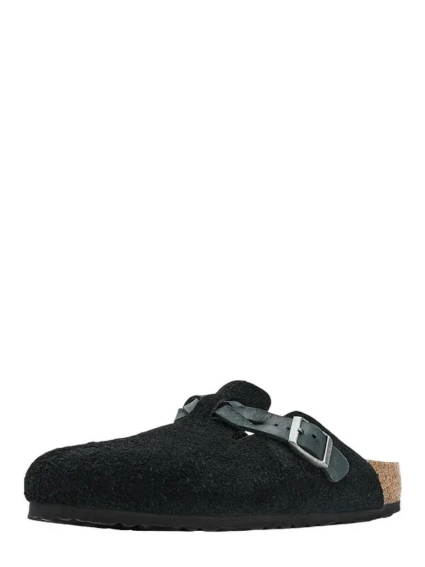 BIRKENSTOCK Boston Braided Suede Clogs - Black
