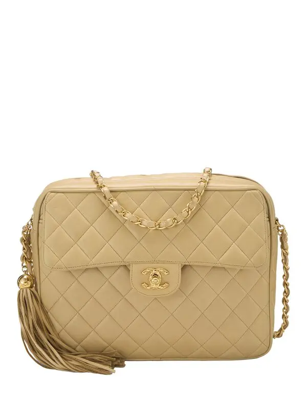 Chanel Quilted Lambskin Pocket Camera Bag - Beige