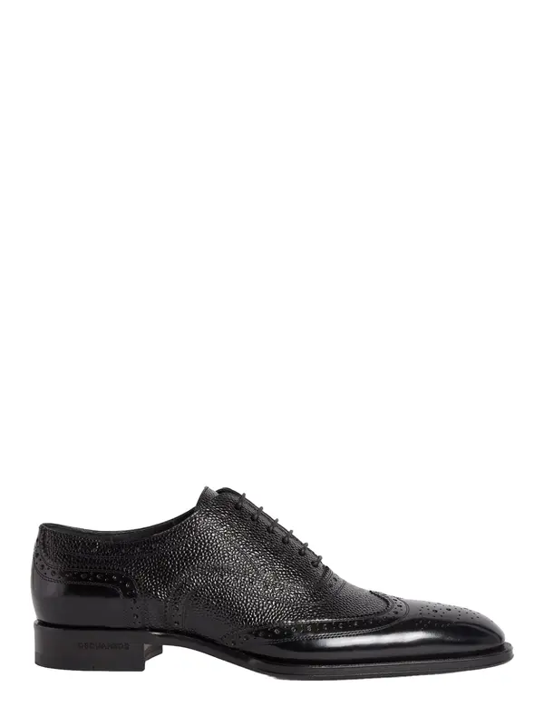 Dsquared2 Perforated Leather Oxford Shoes - Black