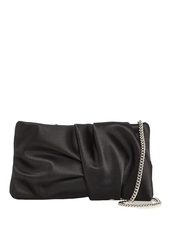 JIMMY CHOO Bonny Satin Clutch - Black/