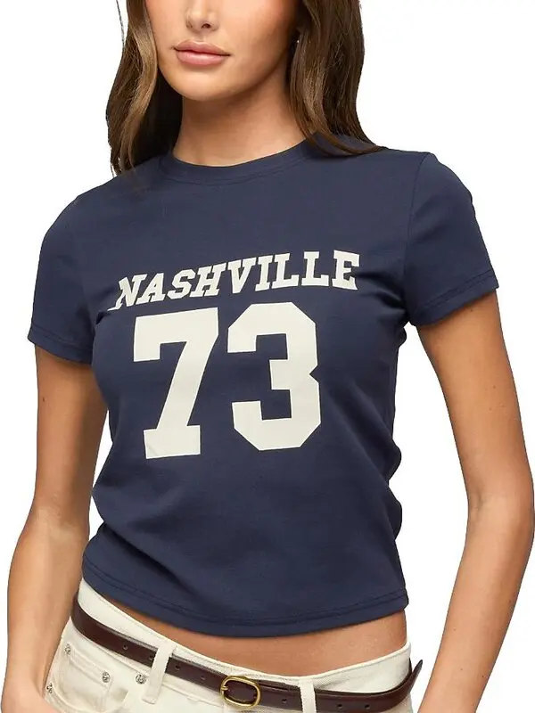 EDIKTED Nashville T-shirt - Navy