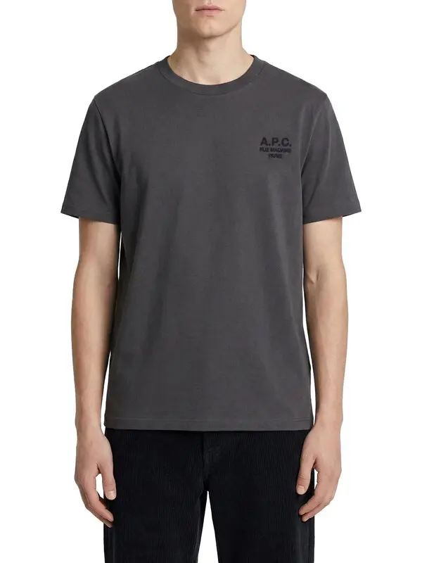 A.p.c. Organic Cotton T-shirt With Logo - Black