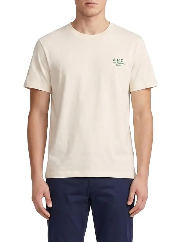 A.p.c. Organic Cotton T-shirt With Logo - Ivory
