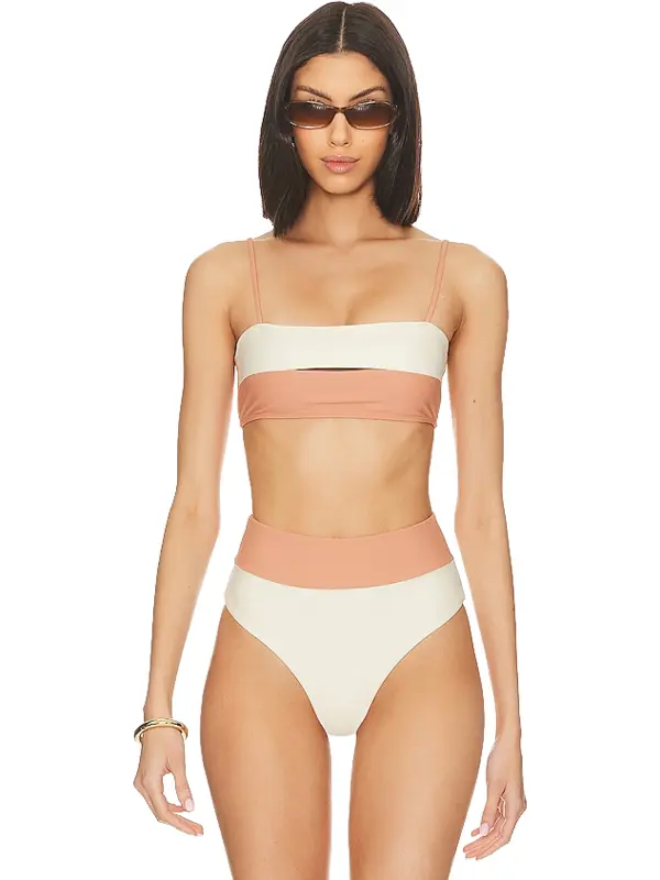 LOVERS AND FRIENDS West Coast Bikini Top - Cream & Honey