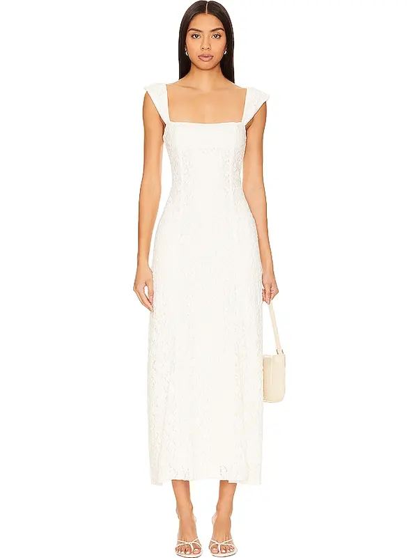 ROTATE BY BIRGER CHRISTENSEN Lace Wide Strap Dress - Bright White