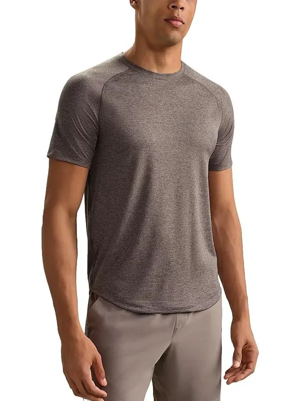 RHONE Atmosphere Short Sleeve Crewneck Tee - Foggy Taupe Heather