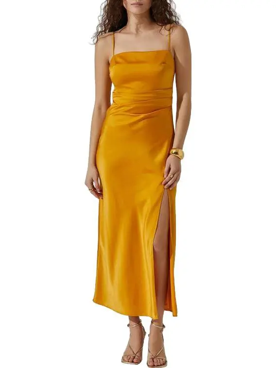 Astr The Label Satin Slip Dress - Marigold