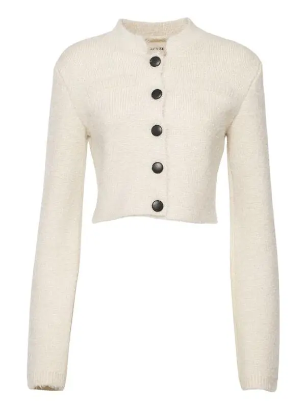 Khaite Ello Cropped Silk Cashmere Jacket - Neutrals