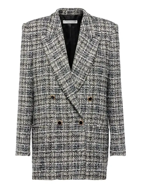 Alessandra Rich Wool Lamé Tweed Blazer - Multicoloured