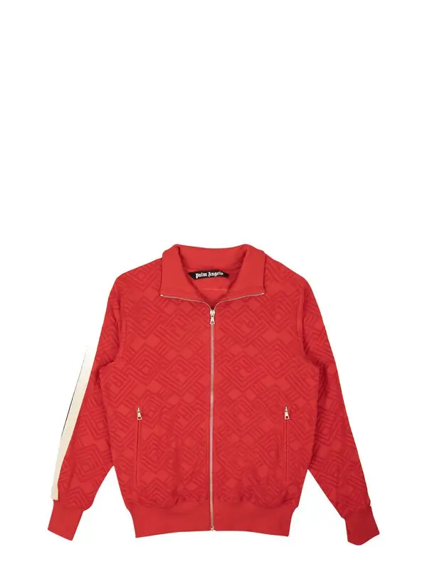 Palm Angels Logo Terry Track Jacket - Red