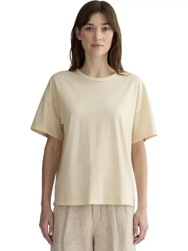Everlane Essential Cotton Boyfriend T-shirt - Parchment