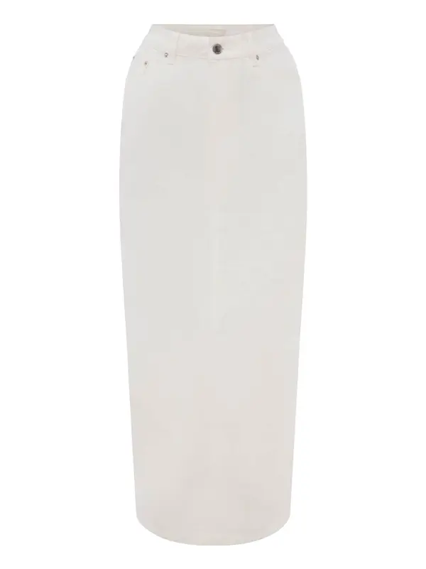 Posse Harvey Ankle Length Denim Skirt - White