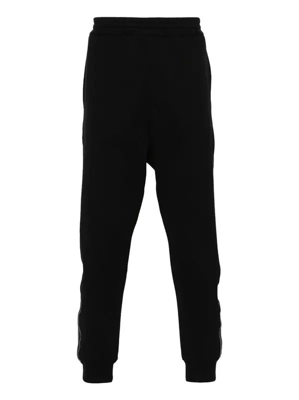 Alexander McQueen Logo-stripe Tapered Track Pants - Black