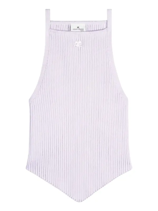 COURREGES Pointy Rib-knit Tank Top - Purple