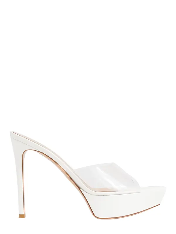 GIANVITO ROSSI Betty Platform Mules - Clear