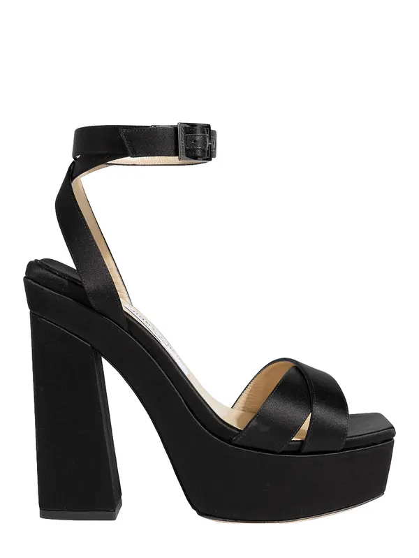 JIMMY CHOO Gaia 140 Platform Sandals - Black