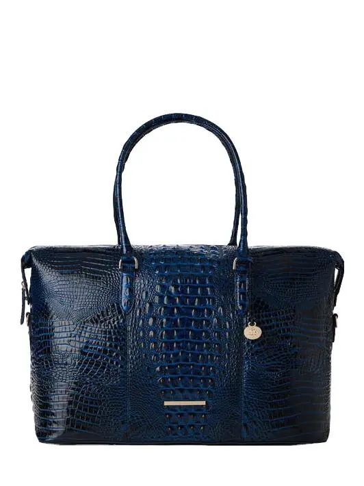 Brahmin Duxbury Croc Embossed Leather Duffle Bag - Anchor
