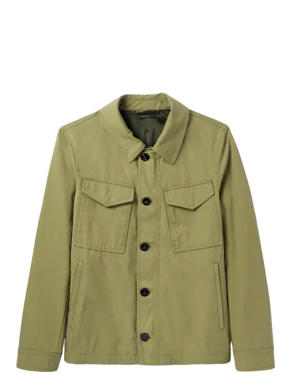 TOM FORD Peach Cotton-gabardine Overshirt - Green