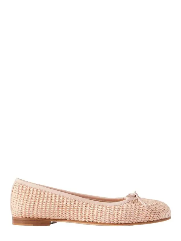 Manolo Blahnik Veralli Raffia Ballet Flats - Pink