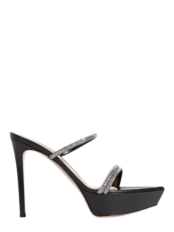 GIANVITO ROSSI Cannes Crystal-embellished Platform Sandals - Black