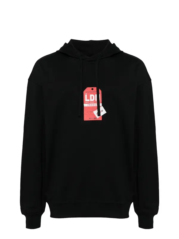 Hugo Boss Graphic-print Cotton Hoodie - Black