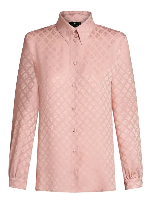 Etro Patterned Silk-jacquard Shirt - Pink
