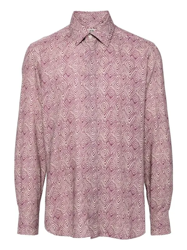 Corneliani Geometric-print Shirt - Purple
