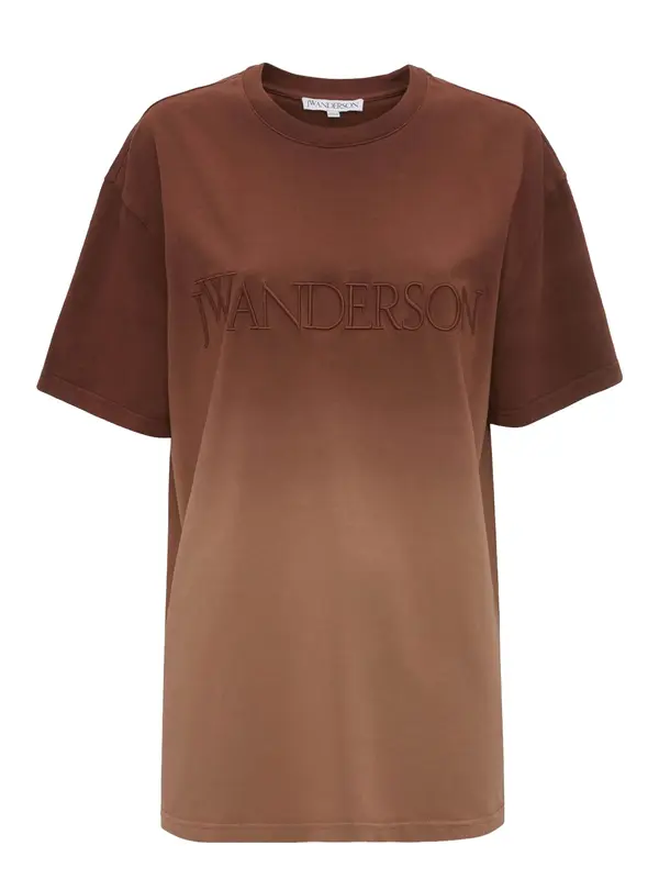 JW Anderson Ombré-effect Cotton T-shirt - Brown