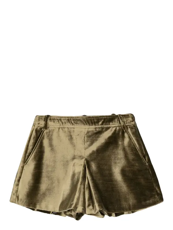 TOM FORD Slubbed Velvet Flared Mini Shorts - Green