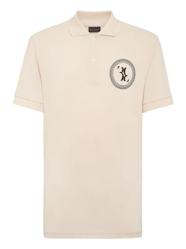 BILLIONAIRE Logo-embroidered Cotton Polo Shirt - Neutrals