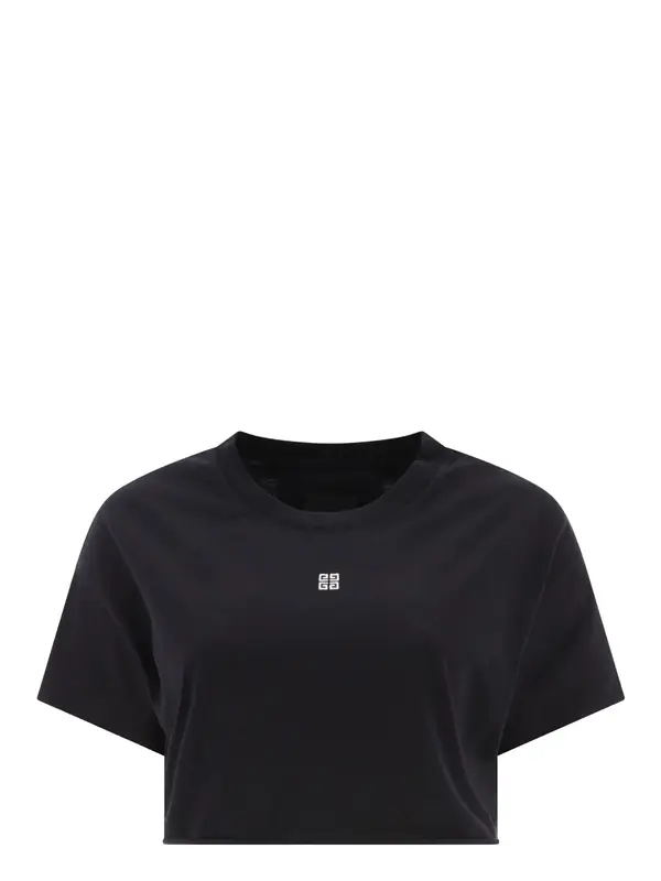 Givenchy Cropped Cotton T-shirt - Black