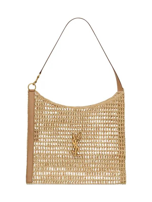 Saint Laurent Raffia Crochet Tote Bag - Neutrals