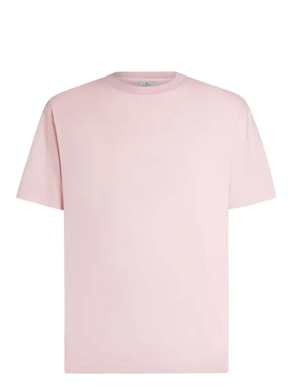 Etro Logo-embroidered Cotton T-shirt - Pink