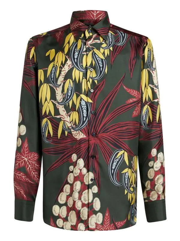 Etro Printed Silk Shirt - Green