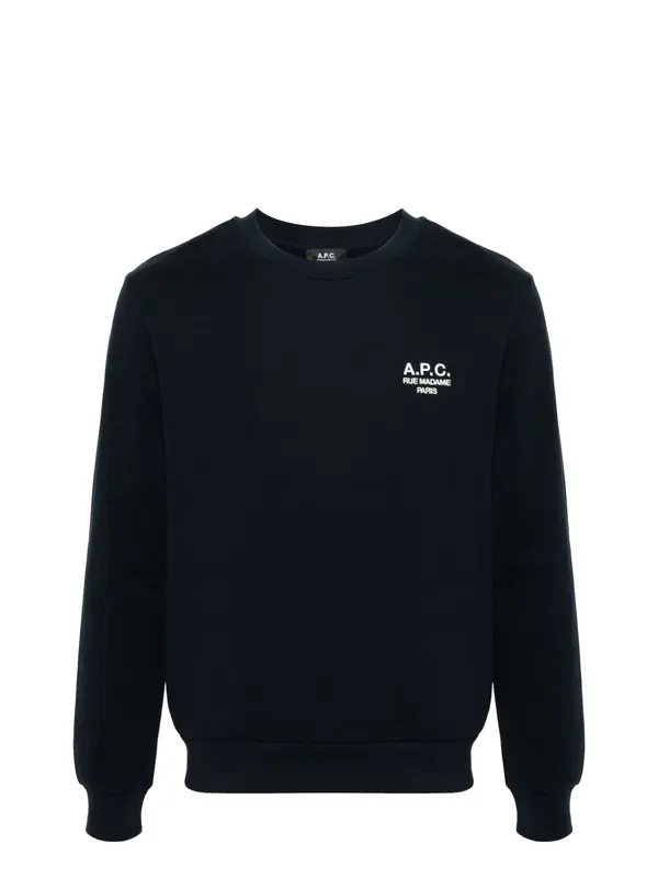 A.p.c. Embroidered-logo Sweatshirt - Blue