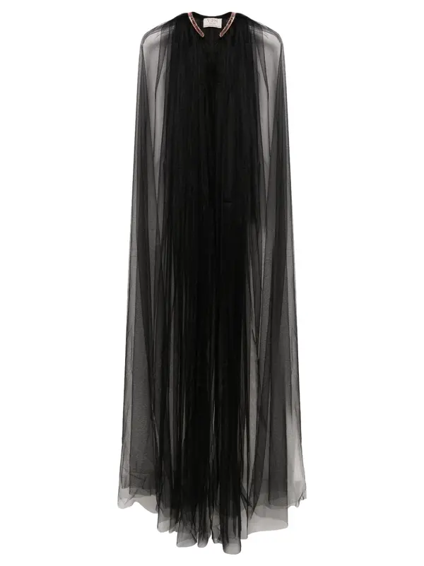 V:PM ATELIER Wanda Tulle Cape - Black
