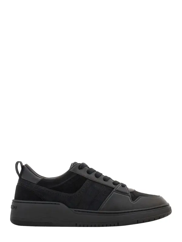 FERRAGAMO Panelled Leather Sneakers - Black