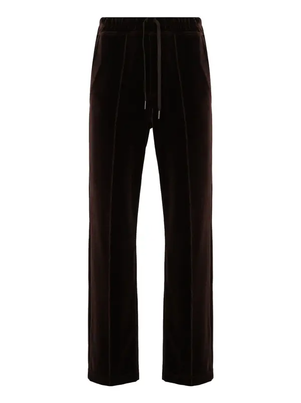 TOM FORD Straight-leg Velour Track Pants - Brown