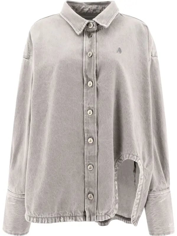 Attico Cut-out Detail Shirt - Grey